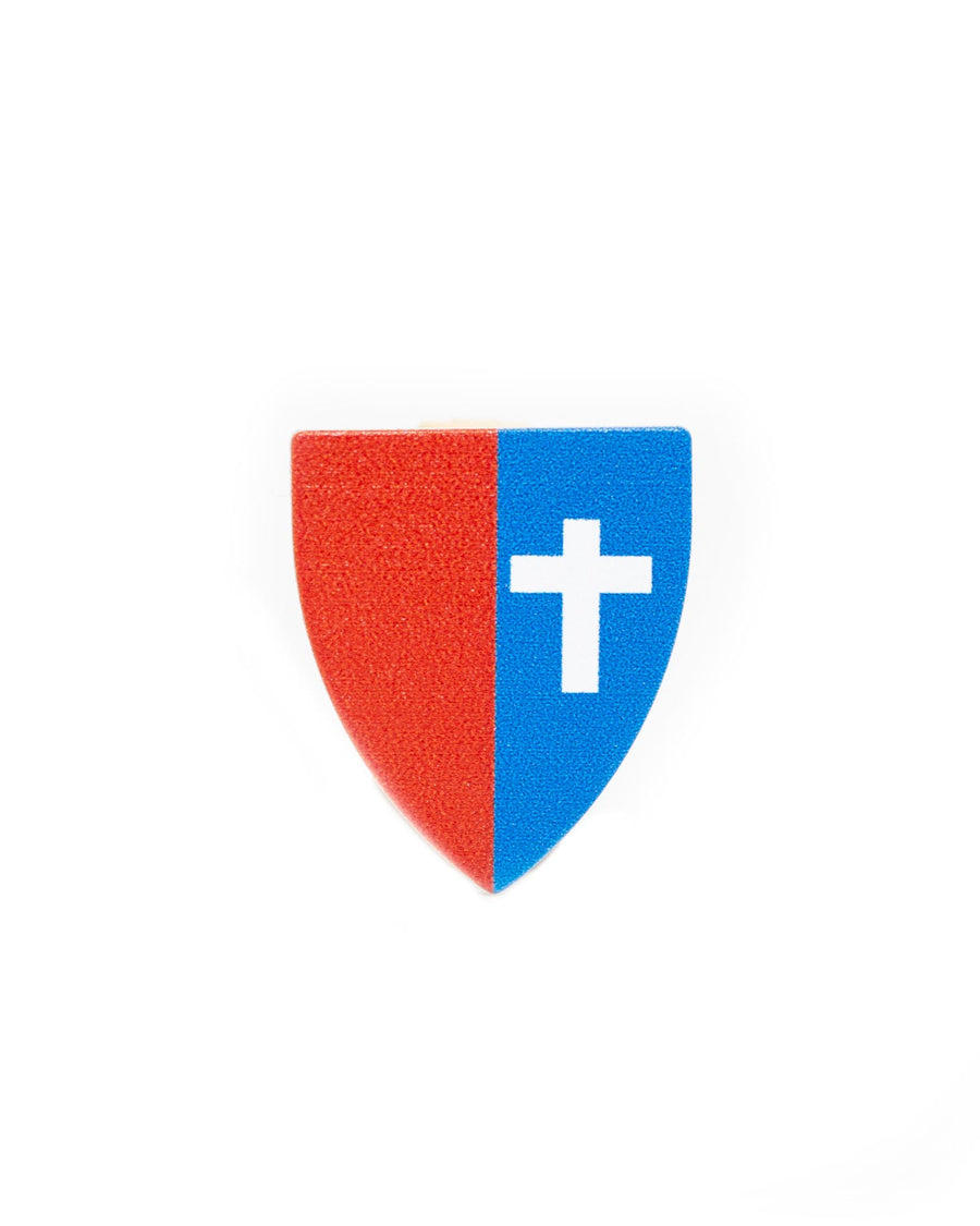 Red and blue Per pale shield – ktownbricks