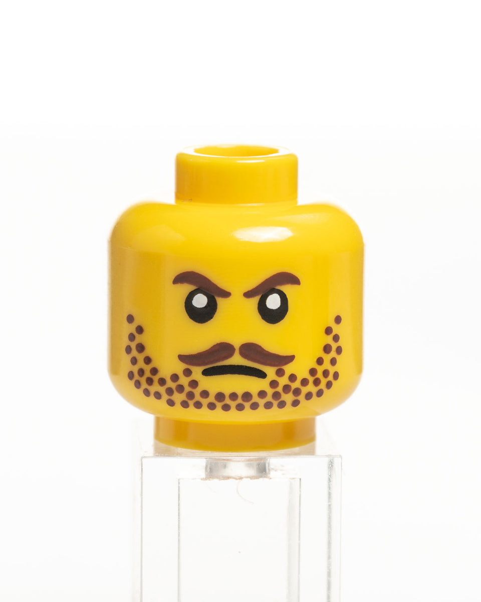 Stern Mustache Head - Yellow – ktownbricks